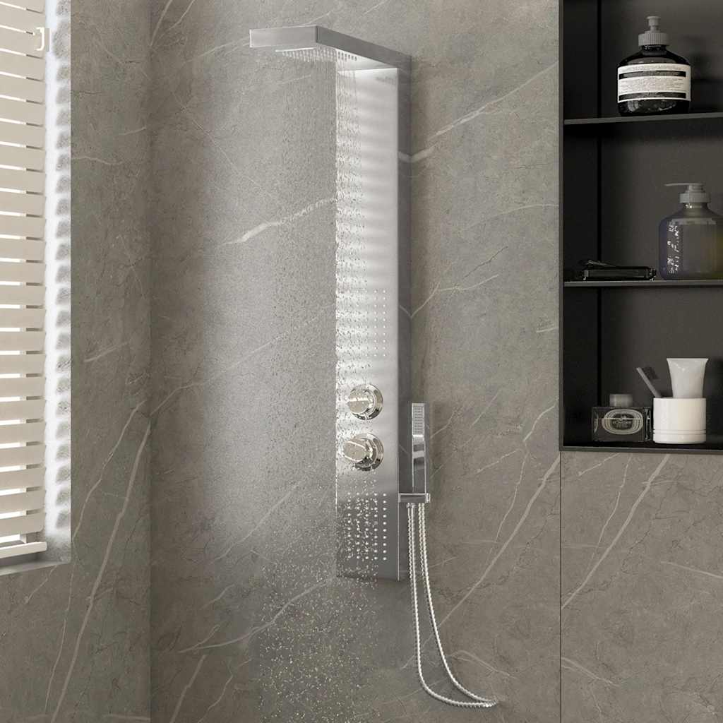Sistema de panel de ducha acero inoxidable cuadrado | Leroy Merlin