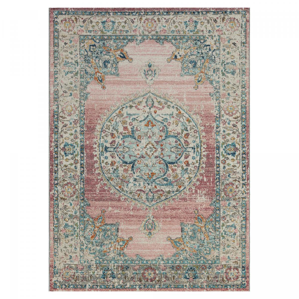 Alfombra de exterior kilim 120x170 tejida azul y rosa SALOUT A | Leroy ...
