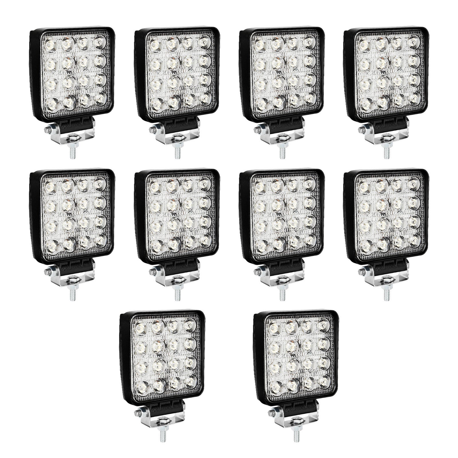 10x Phare de Travail LED 48W Projecteur Feux Antibrouillard pour ...