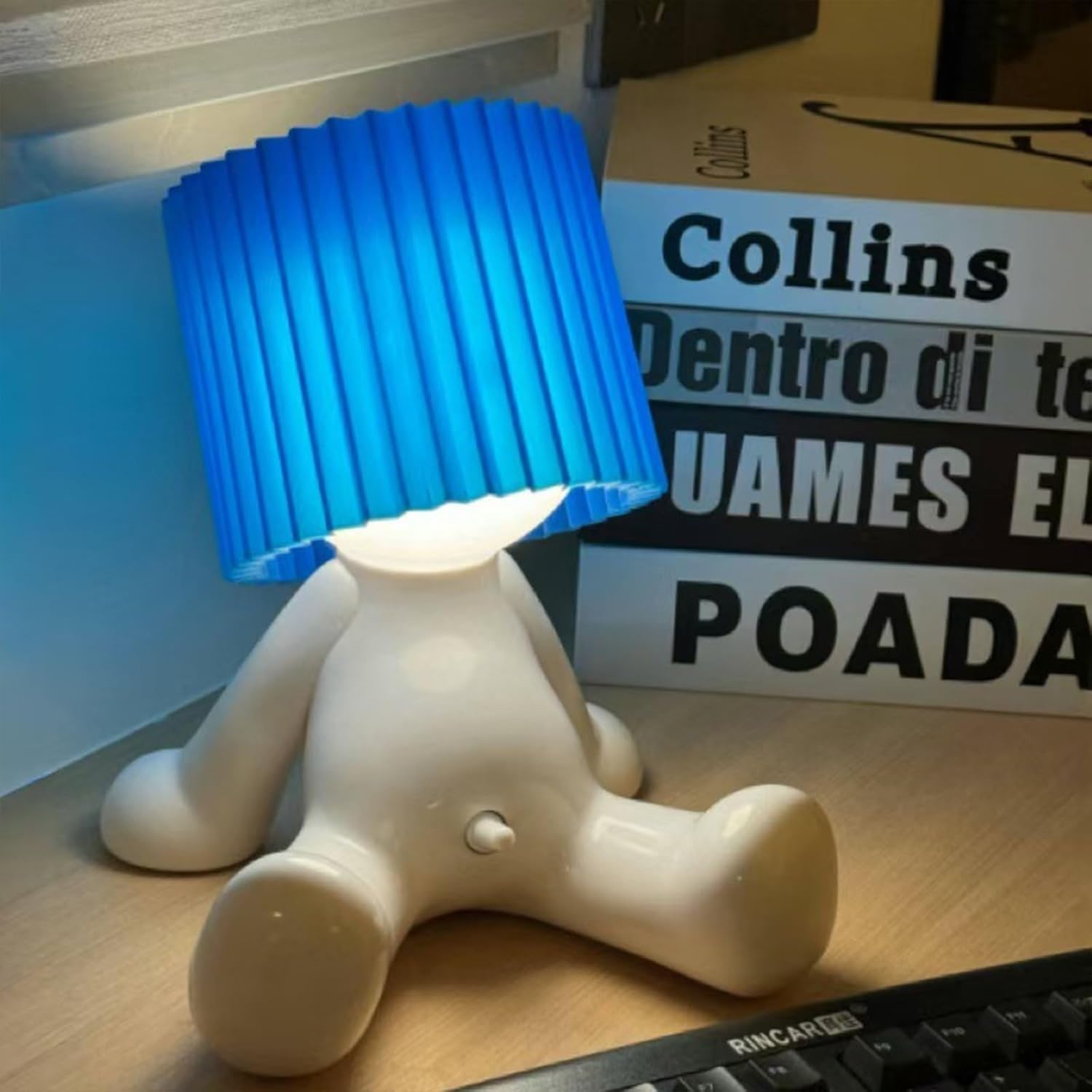 Lampe de table bleue lampe créative chevet veilleuse lampe à LED ...