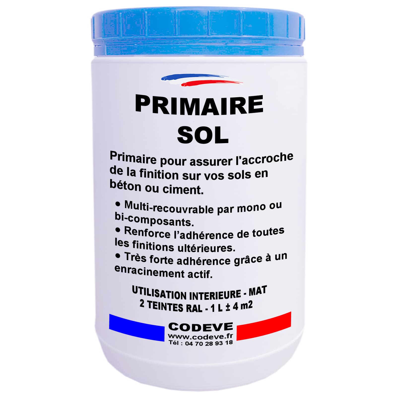 Primaire Sol - 1 L - Codeve Bois - RAL 7040 - Gris fenêtre - Pour L ...
