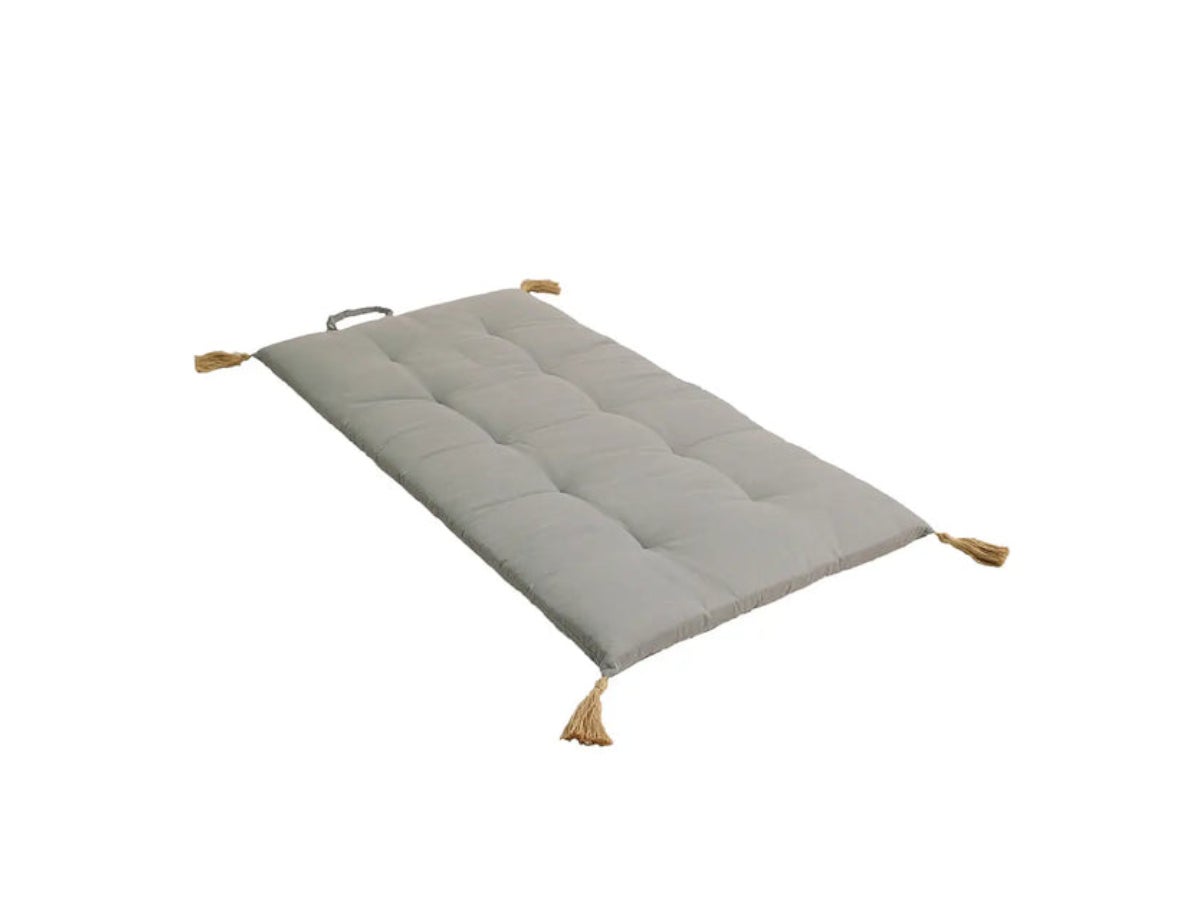 Futon repliable Panama avec pompons jute Gris Clair 60 x120 cm - Enjoy ...