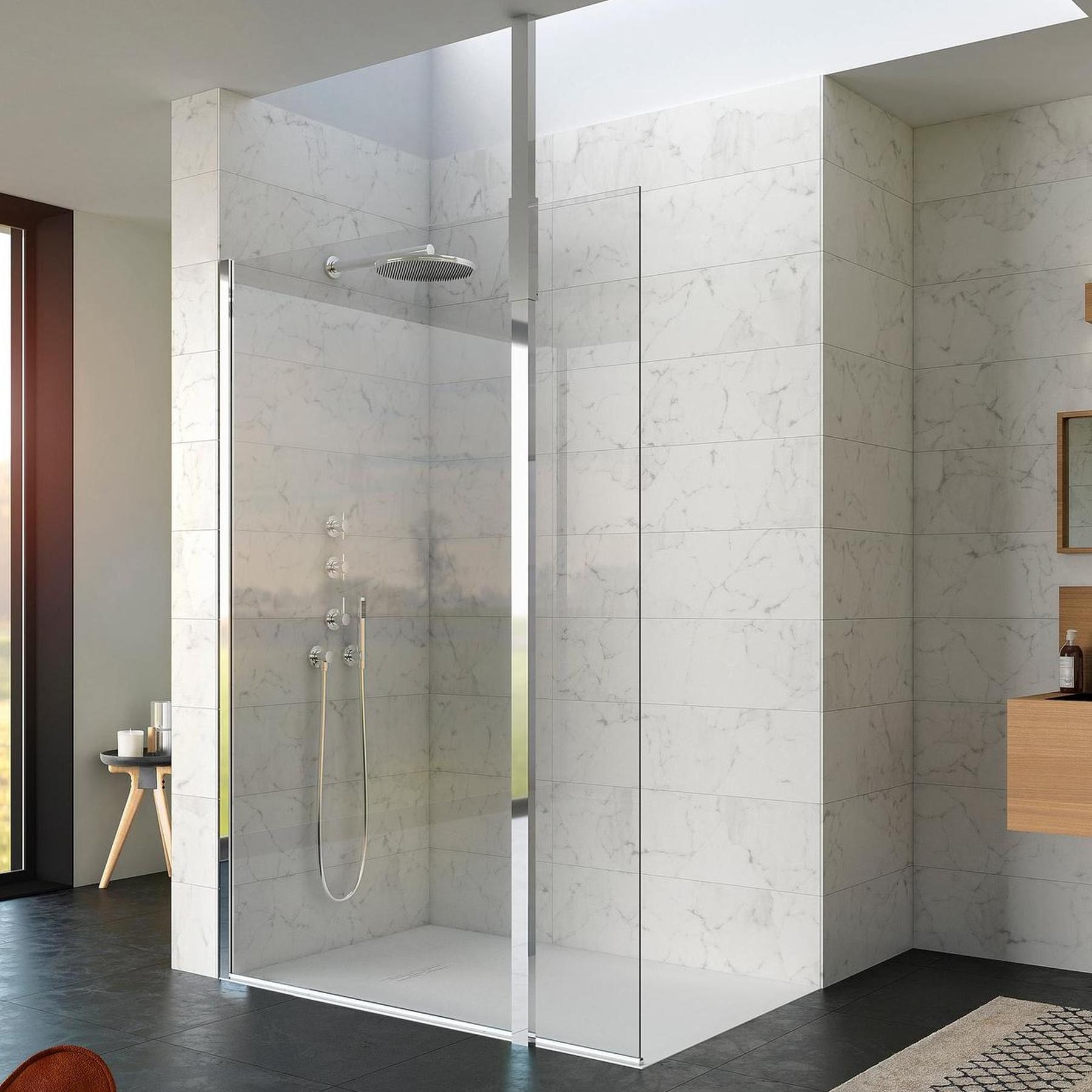 Paroi de douche fixe Kinedo Kinequartz Solo L 70 cm H 2,00 m mat sol et ...