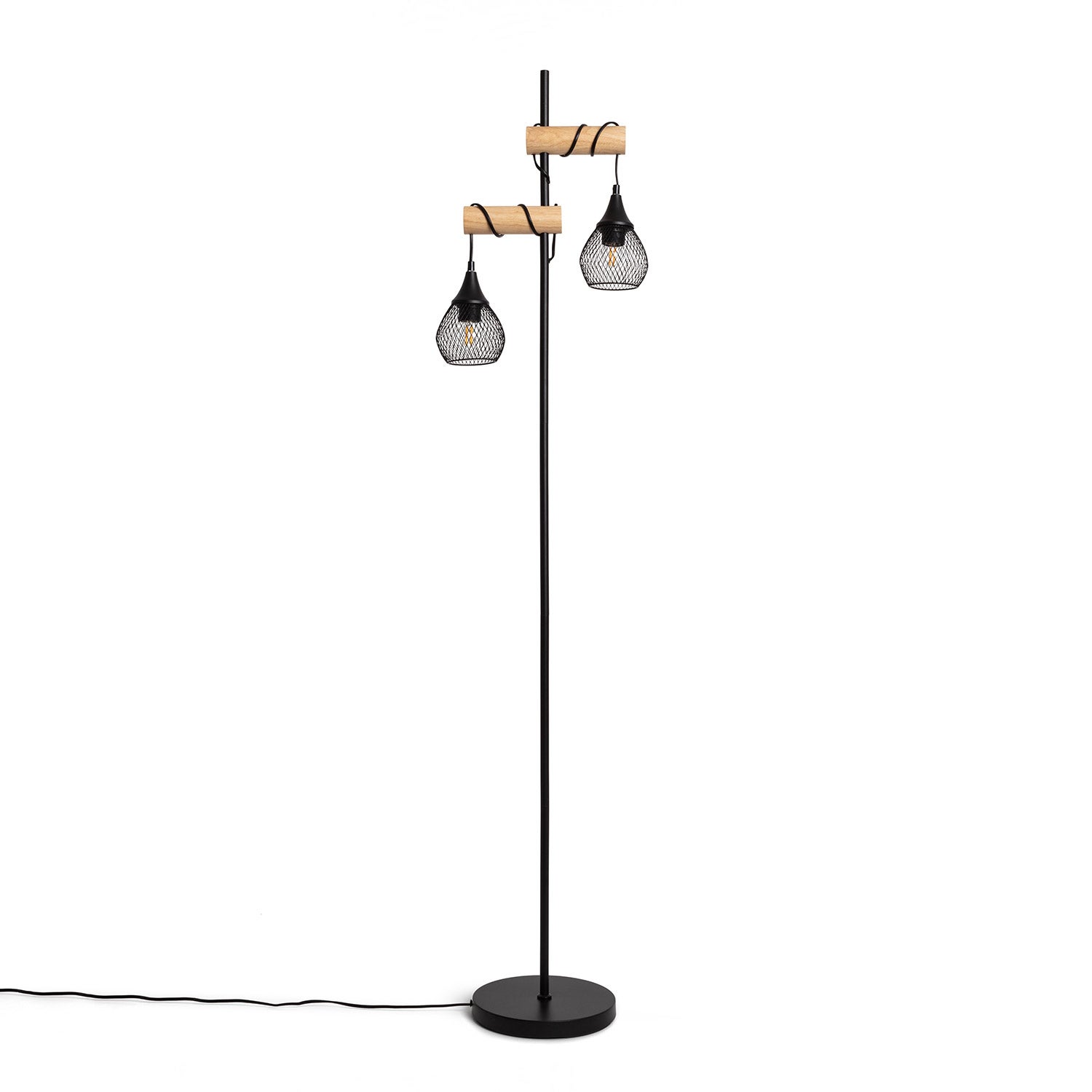 Lampadaire Monah WiFi avec Variateur Noir | Leroy Merlin