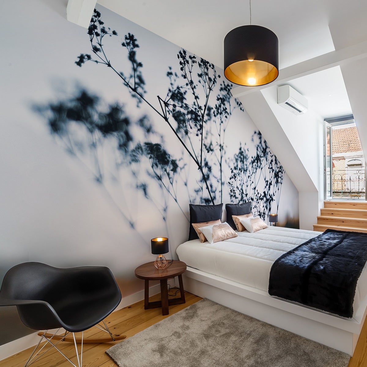 Carta da parati panoramica con motivi fiore di campo, Blu 300 x 250cm ...