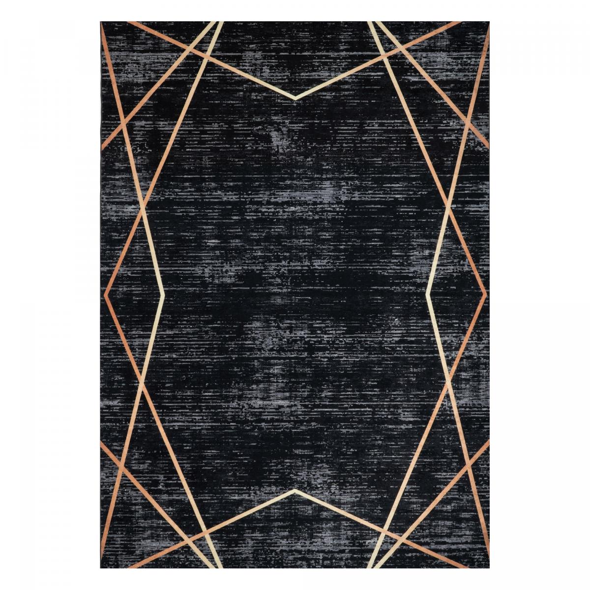 Tapis entrée Lavable 30° 50x80 noir et or IMPNUM 9 | Leroy Merlin