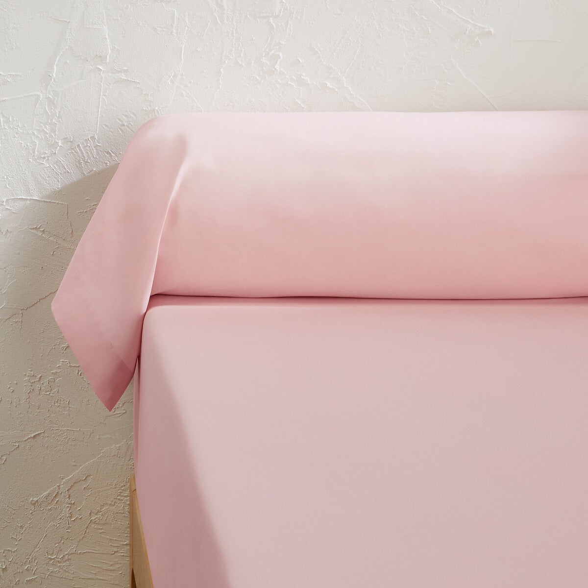 Taie de traversin unie en coton, Scenario - Rose pétale - 65 x 100 cm ...