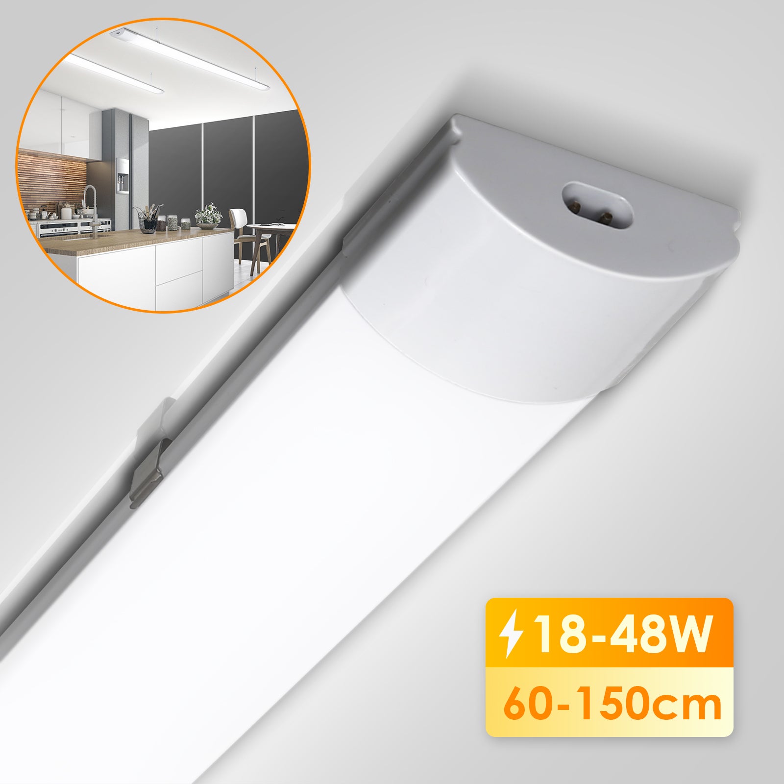 Striscia LED 120cm 36W - Bianco neutro - 4000K - per garage o altri ...