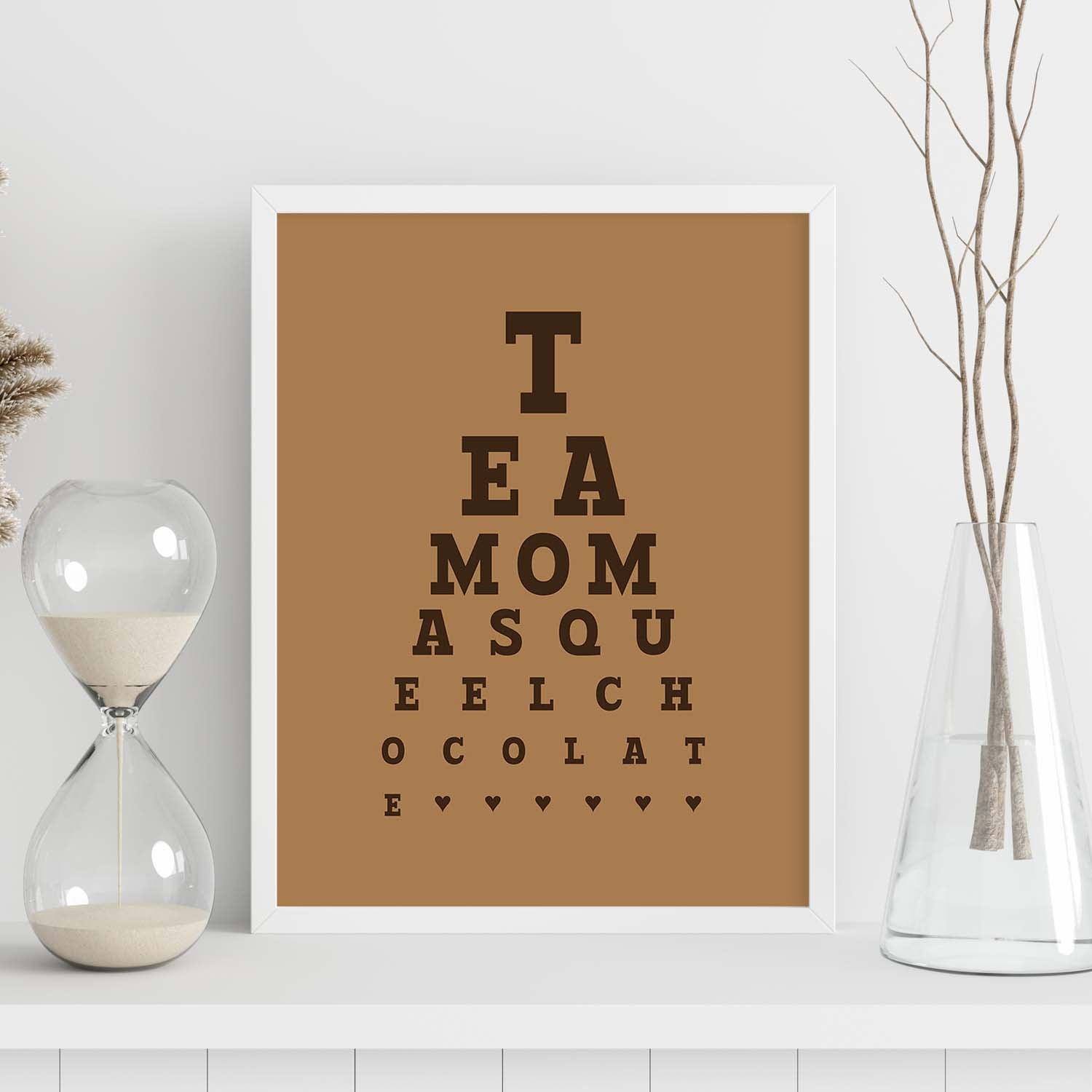 Poster Con Mensaje Feliz. Lamina Te Amo Mas Que El Chocolate. Sin Marco ...