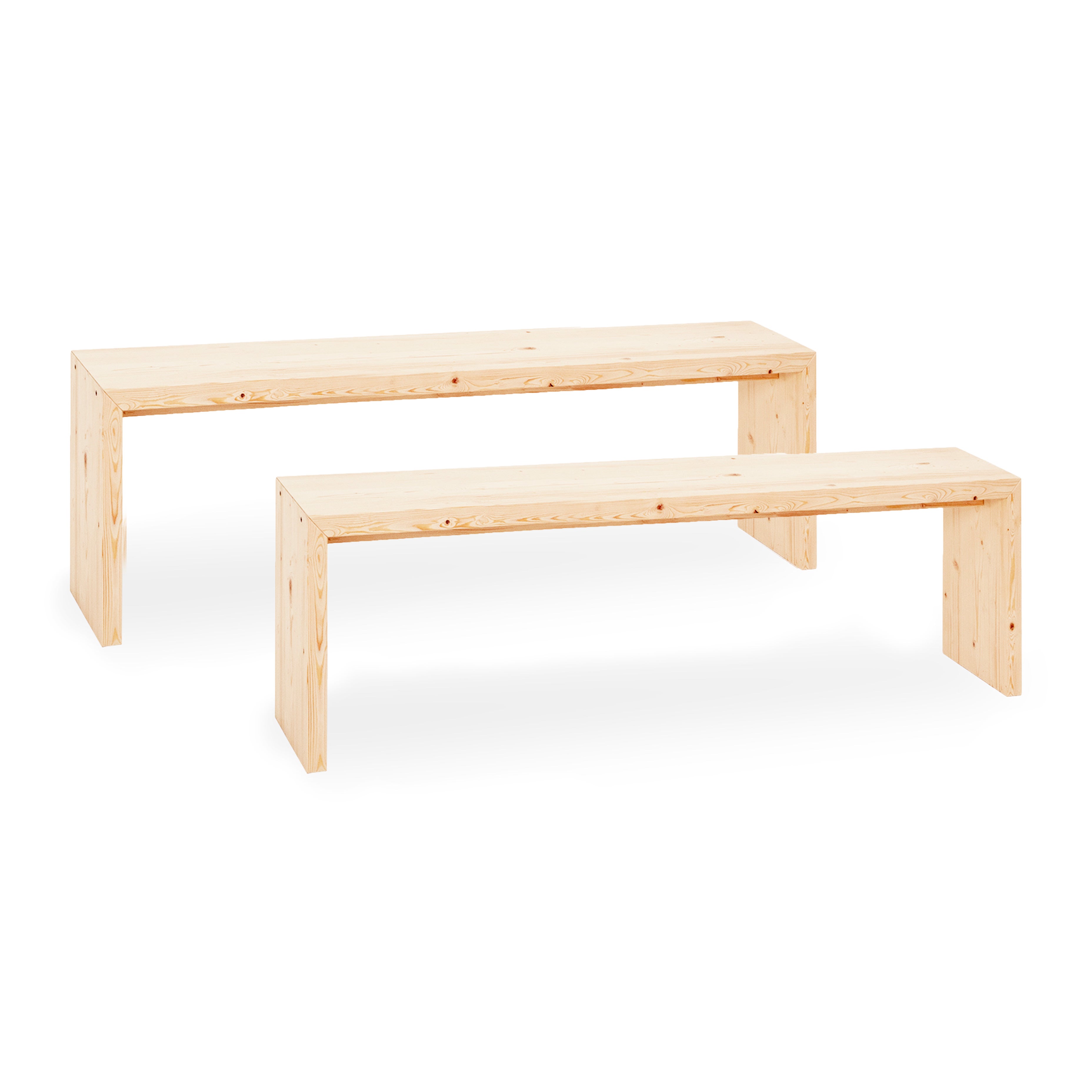 Pack 2 bancs en bois naturel 165x45x30cm | Leroy Merlin