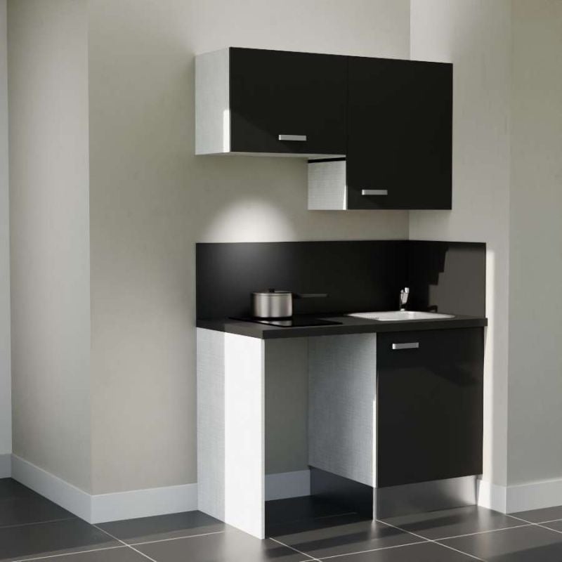 Kitchenette K01L-PT - 120 cm avec plan de travail et évier - Façade ...