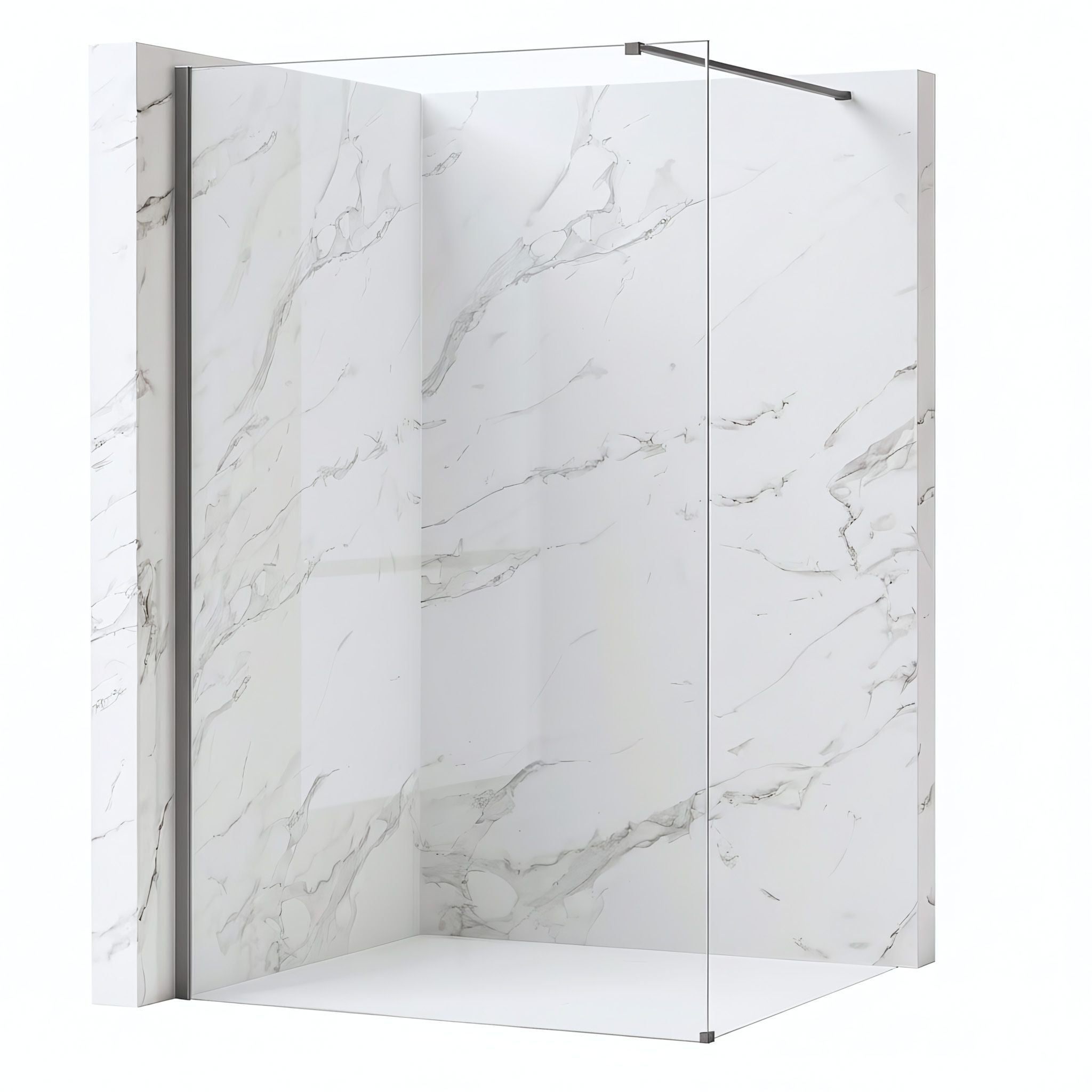 PARED DE LA DUCHA REA FLEXI TRANSPARENT TITANIUM 80 | Leroy Merlin