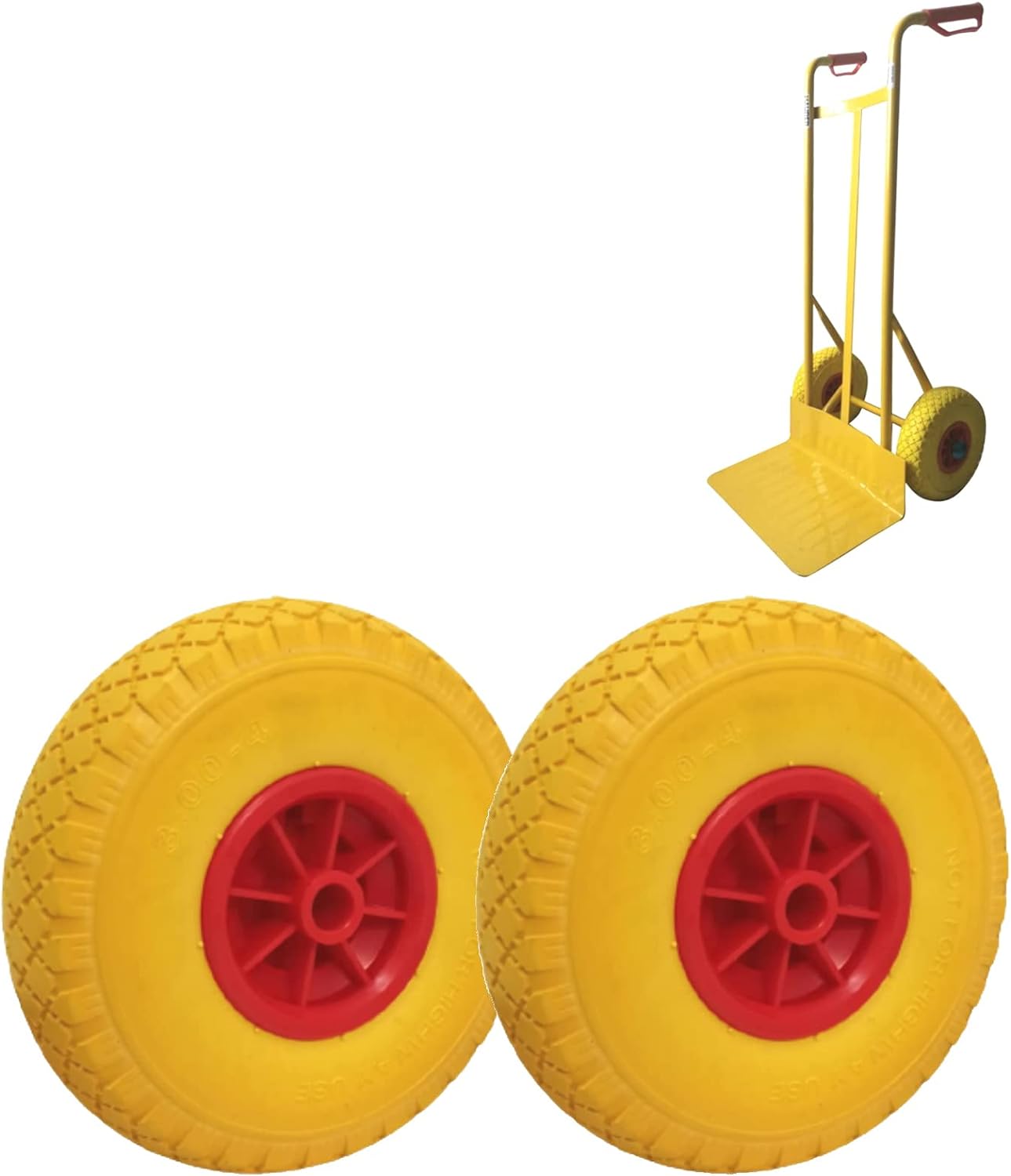 2 Roues Pleines 3.00-4 ANTI-crevaison en Polyuréthane Pneu Plein pour ...