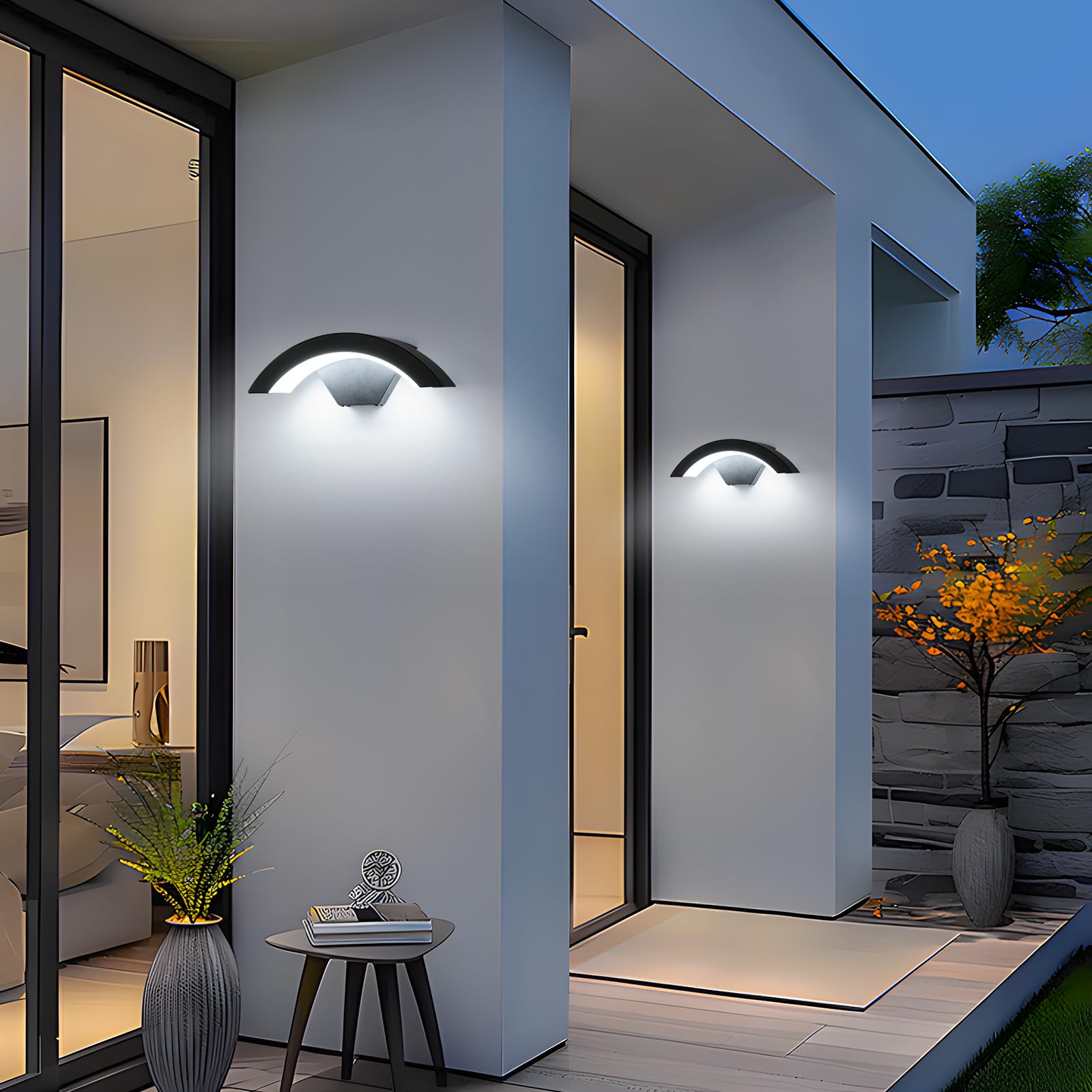 Applique murale d'extérieur 24W, 2 appliques murales modernes en ...