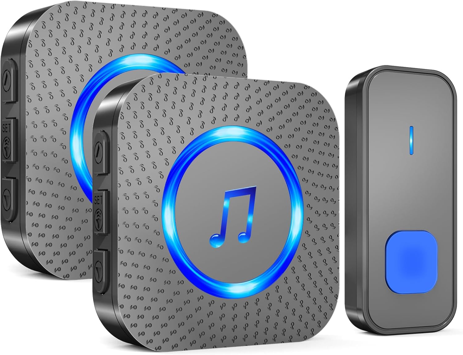 Sonnette électronique sans fil étanche pour extérieur, 1 émetteur, 2 ...