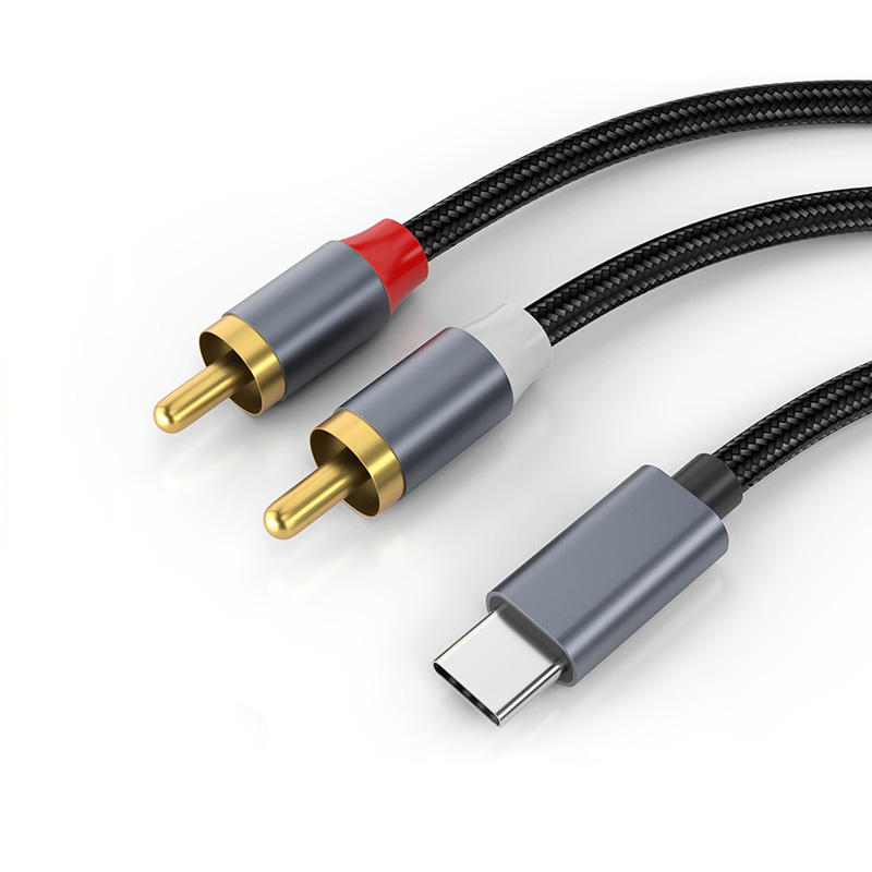 Cable de audio estéreo USB-C a 2x RCA. Grey | Leroy Merlin