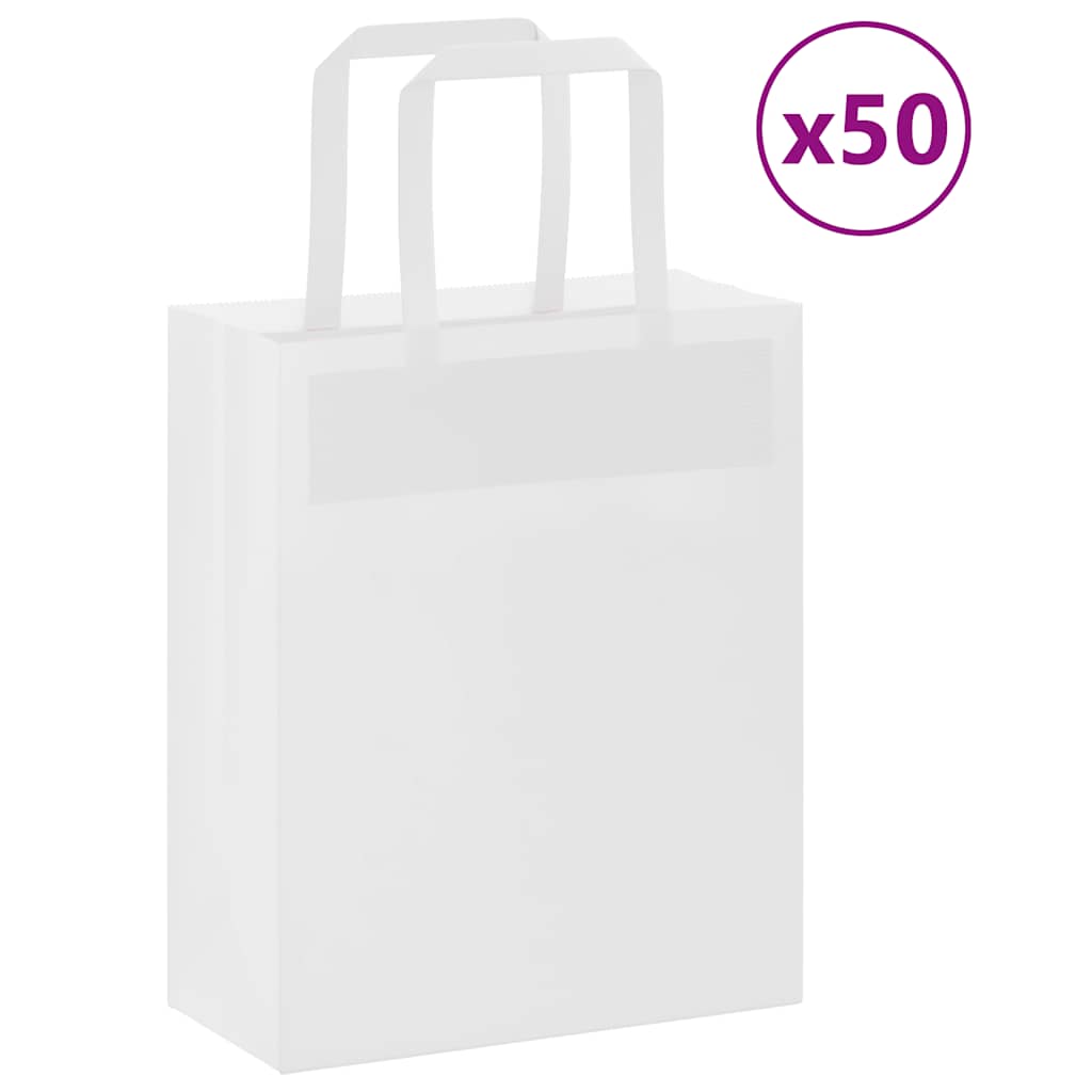 Sacs en papier kraft 50 pcs，Sacs kraft avec poignées blanc 18x8x22 cm ...