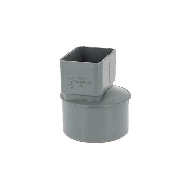 ADEQUA -Manchon PVC Ø100 pour sortie tube alu 82 x 56 mm gris ...