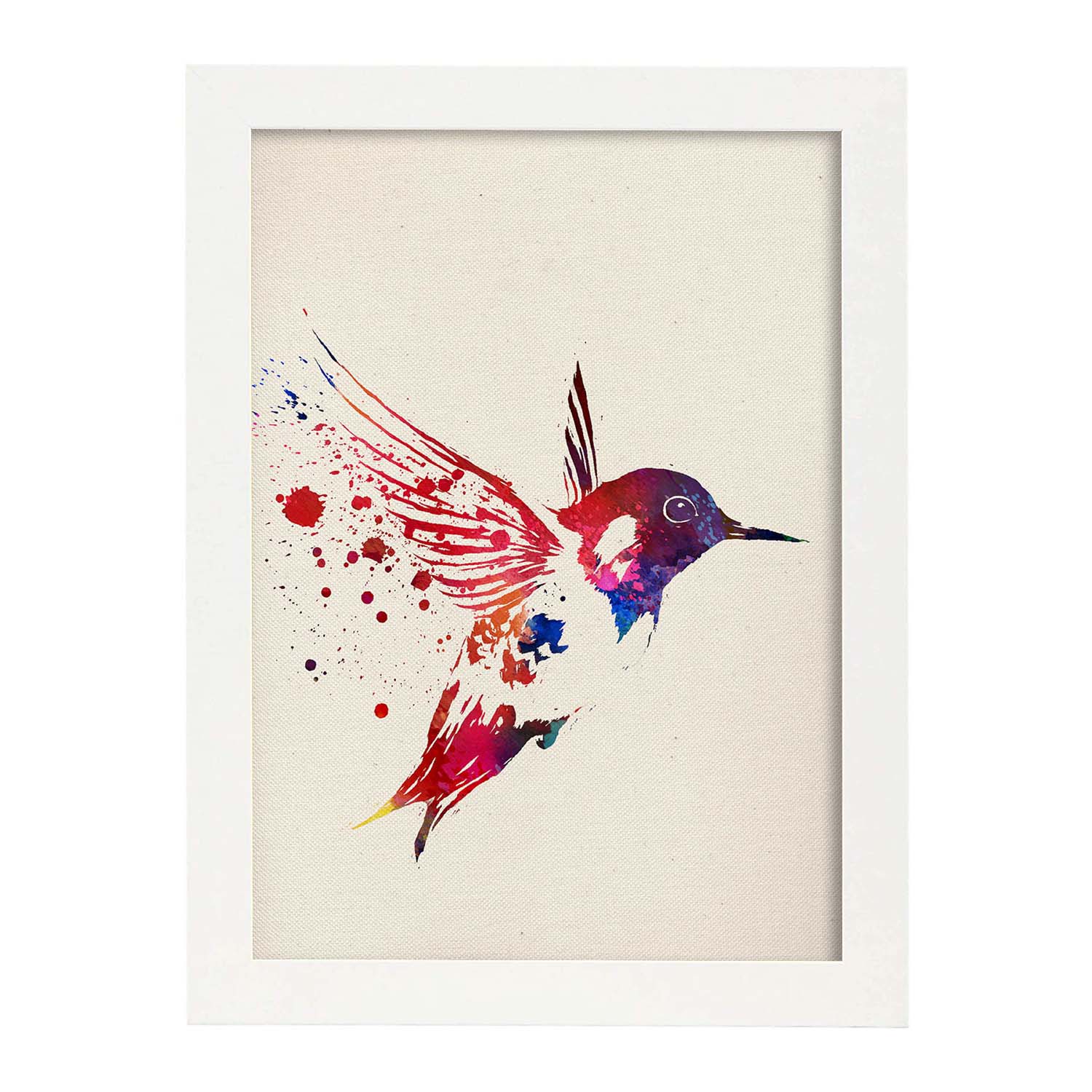 Poster De Colibri Con Diseño Acuarela. Mix De Láminas Con Estilo ...