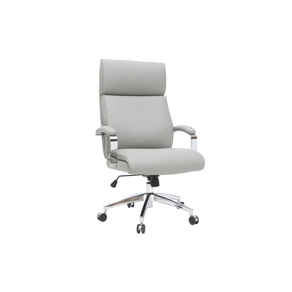 Fauteuil de bureau cuir de vache gris CITY | Leroy Merlin