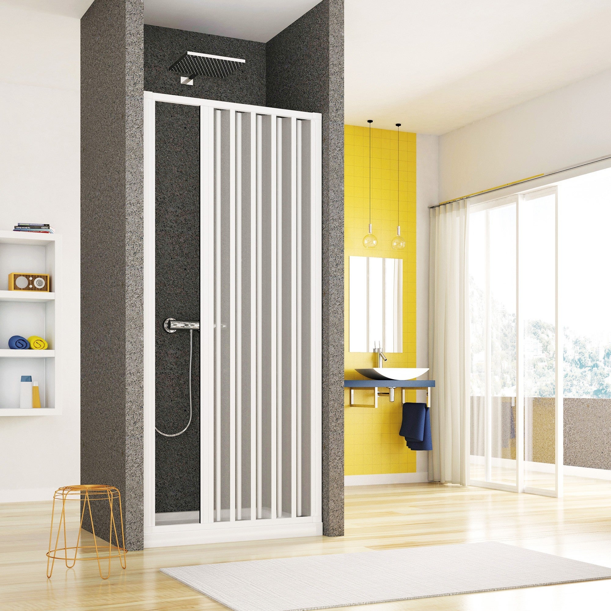 Box doccia in pvc 1 lato con apertura laterale a soffietto | Leroy Merlin