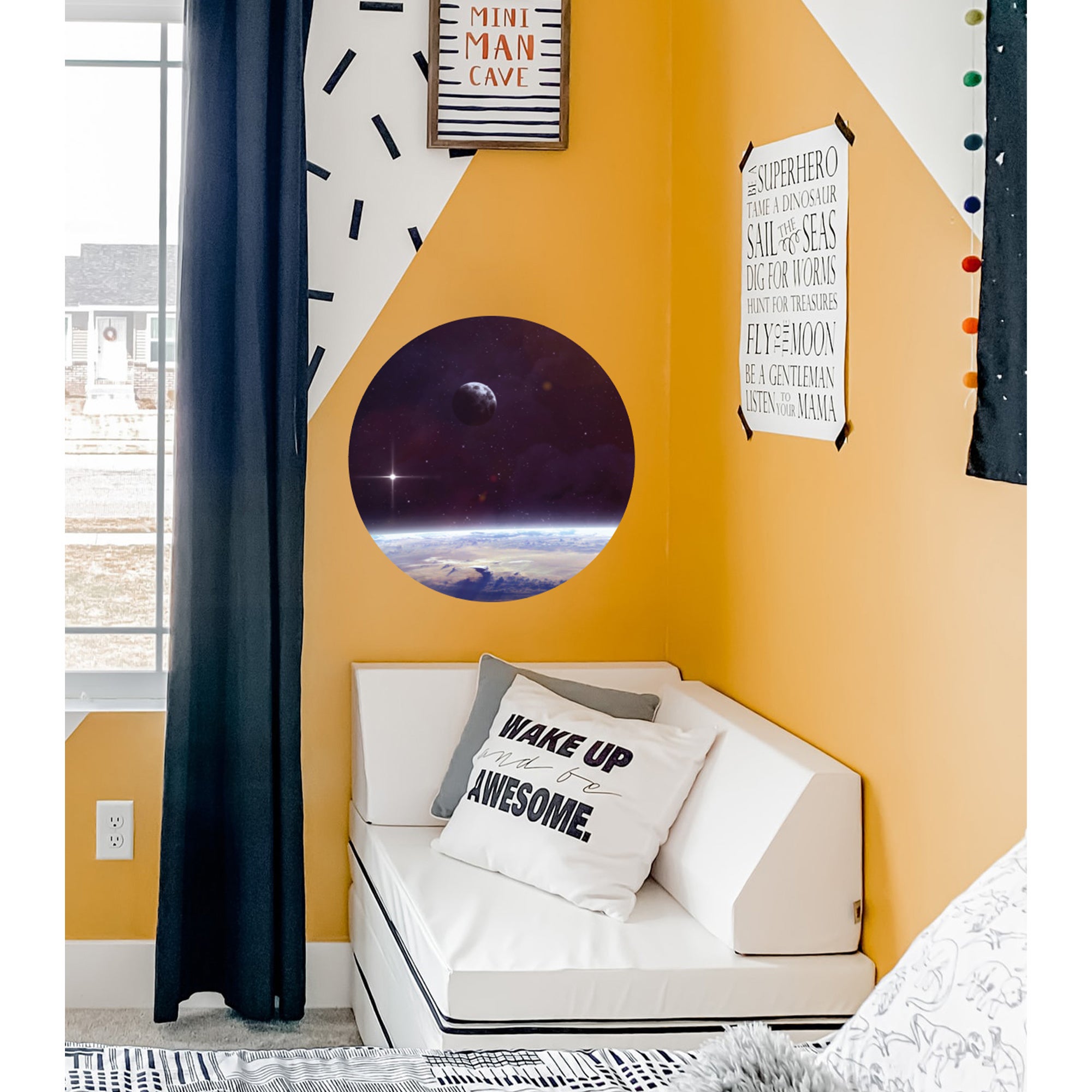 Pegatina decorativa pegatina, deco de dormitorio adolescente, planeta ...