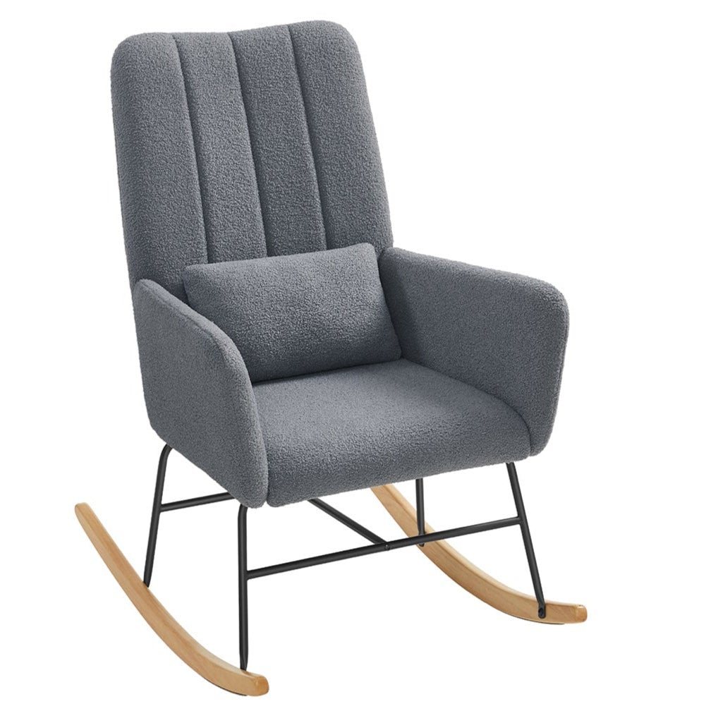 Fauteuil à bascule rocking chair avec accoudoirs surface en tissu ...