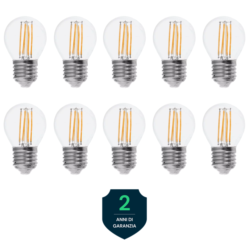 V-TAC Lampadina LED E27 6W 130LM/W G45 Filamento 2700K 10 Pezzi | Leroy Merlin