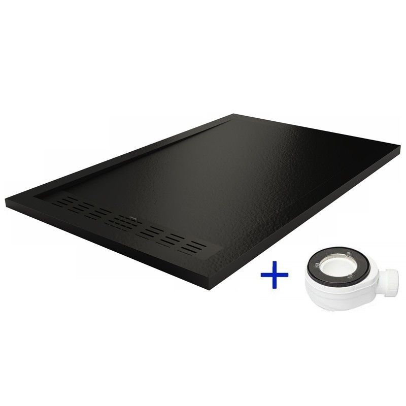 Receveur de douche 90x120 PREMIUM PRO Noir extra plat + Bonde | Leroy ...