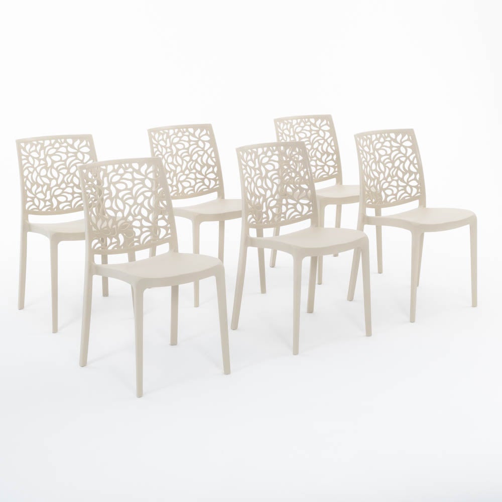 Conjunto de 6 sillas Anna apilables en polipropileno con fibra de ...