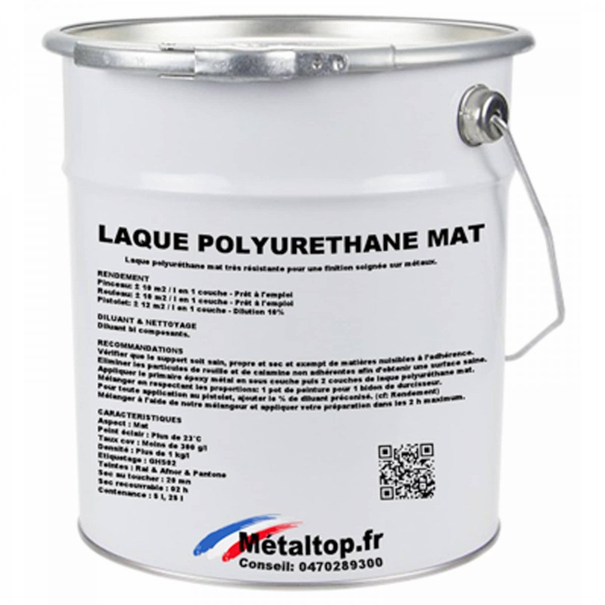 Laque Polyurethane Mat - Metaltop - Vert patine - RAL 6000 - Pot 15L ...