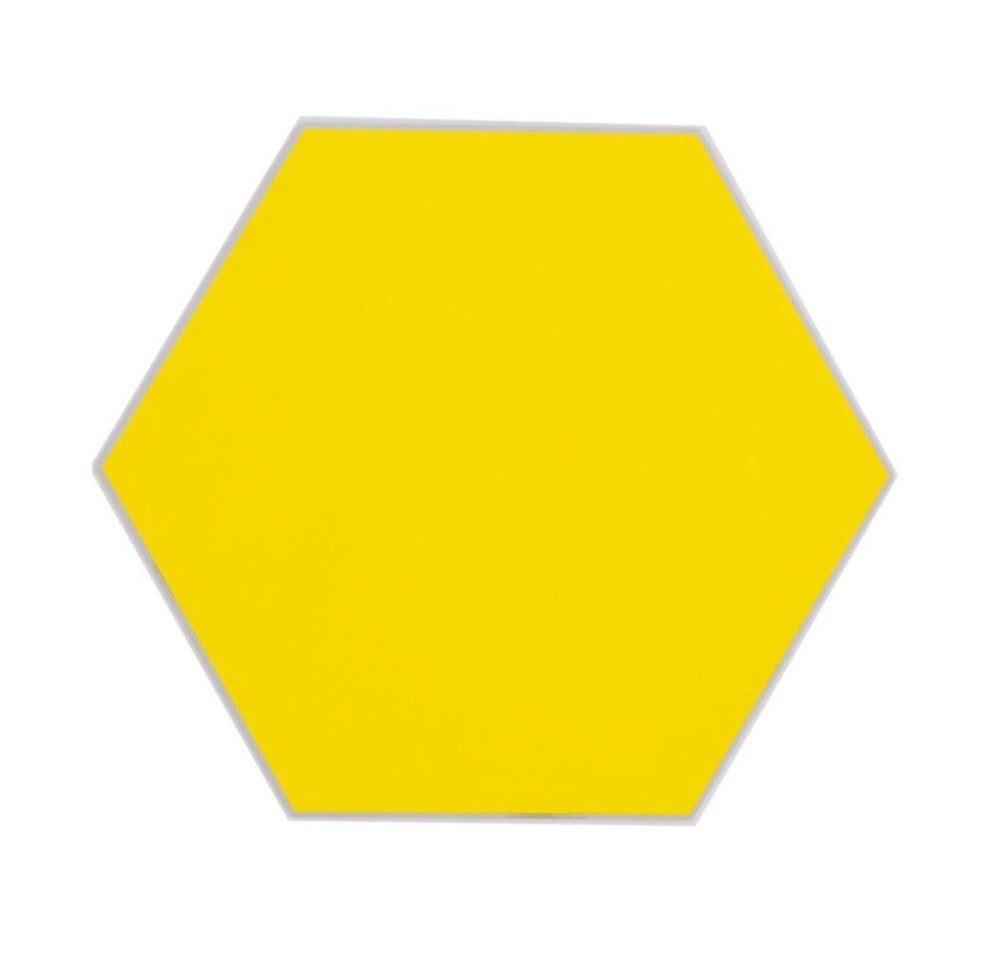 Dalle vinyle auto-adhésive hexagonale UNI YELLOW Aspect hexagonal mat ...