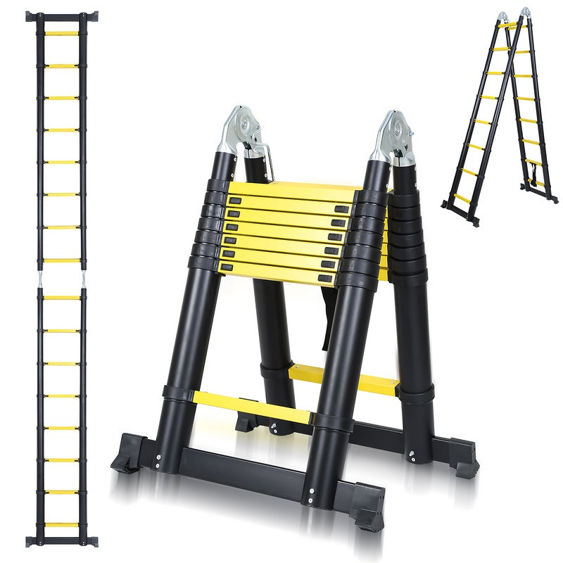 Escalera de extensión telescópica hasta 150 kg Escalera de tijera ...