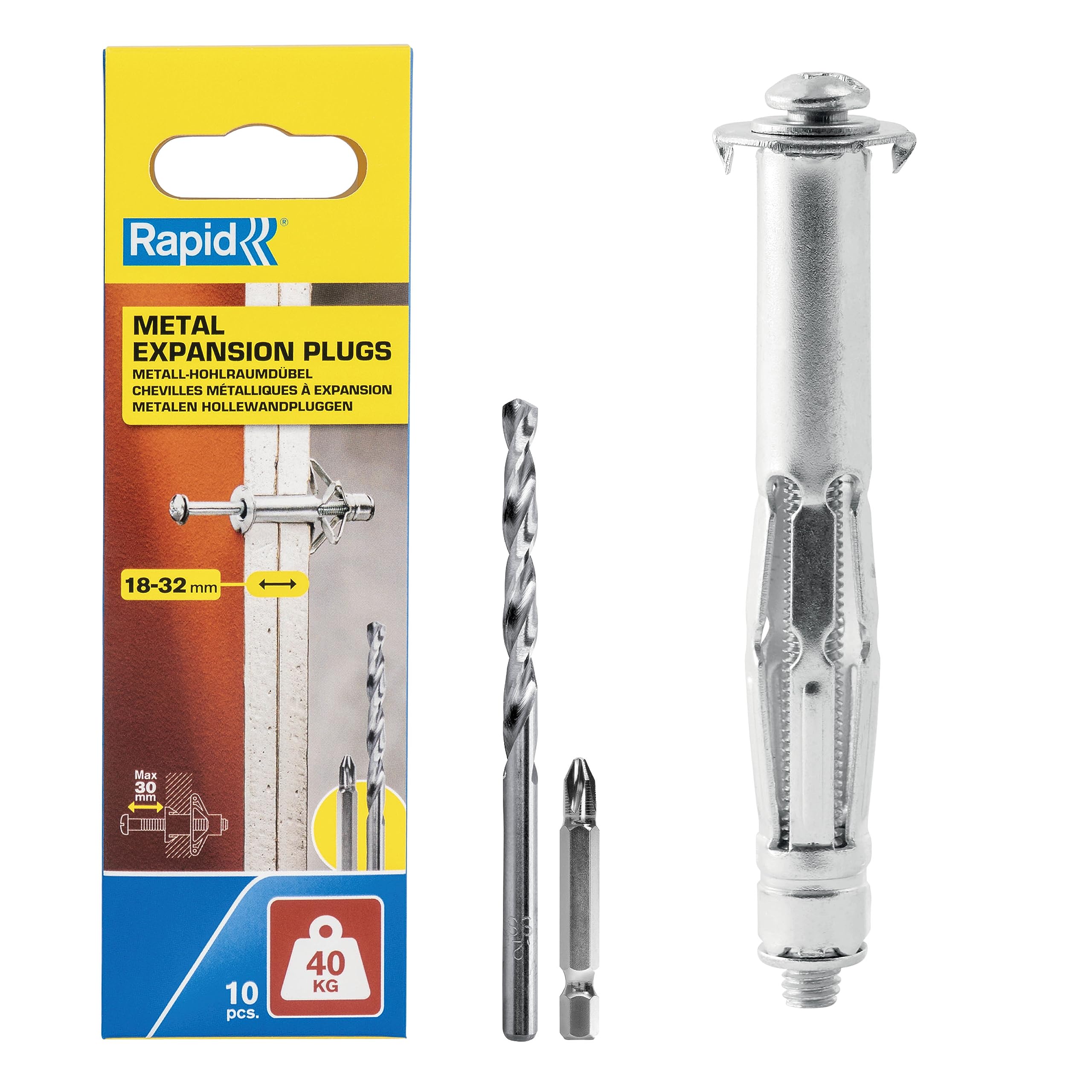 Blister 10 unidades taco de expansión metálico ø11x65 tornillo m5x74 ...