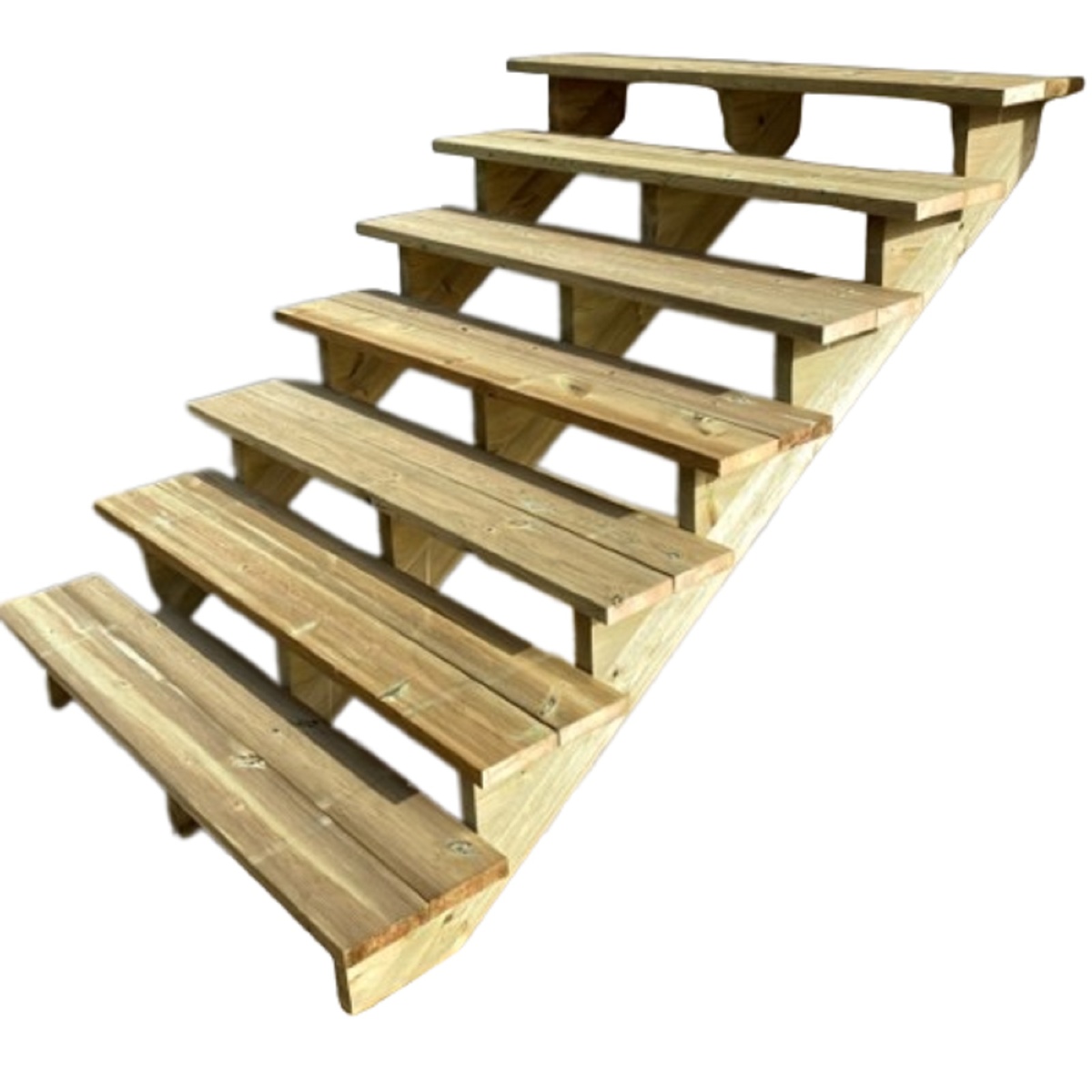 Escalera Exterior Madera A 122cm 7 peldaños P 29cm T 140cm | Leroy Merlin