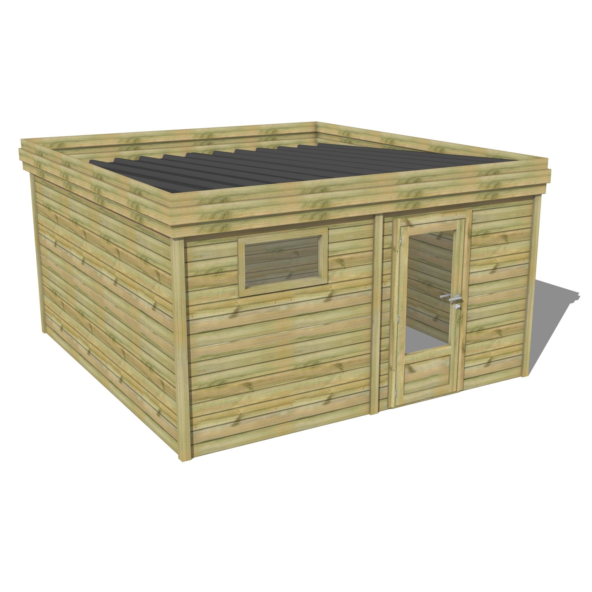 ABRI DE JARDIN bois Pin traité autoclave 27mm - 4,695x4,34m / 20,4m2 ...