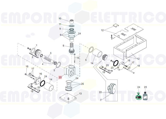 Faac pièce détachée corps vérin 750/2003 7161745 | Leroy Merlin