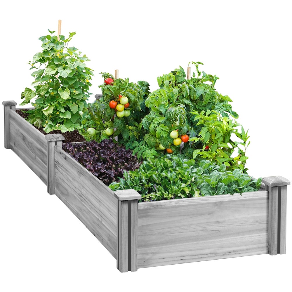 Carré Potager en Bois Bac Potager Surélevé en Deux Casiers Potager ...