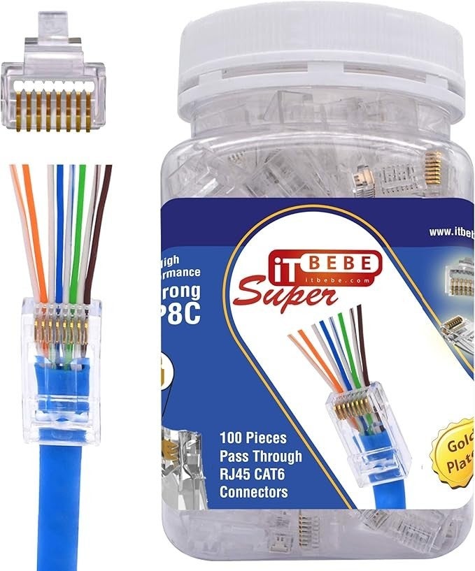 CLAVIJA MACHO PLASTICO RJ45 CAT.6 8 VIAS (100 U. | Leroy Merlin