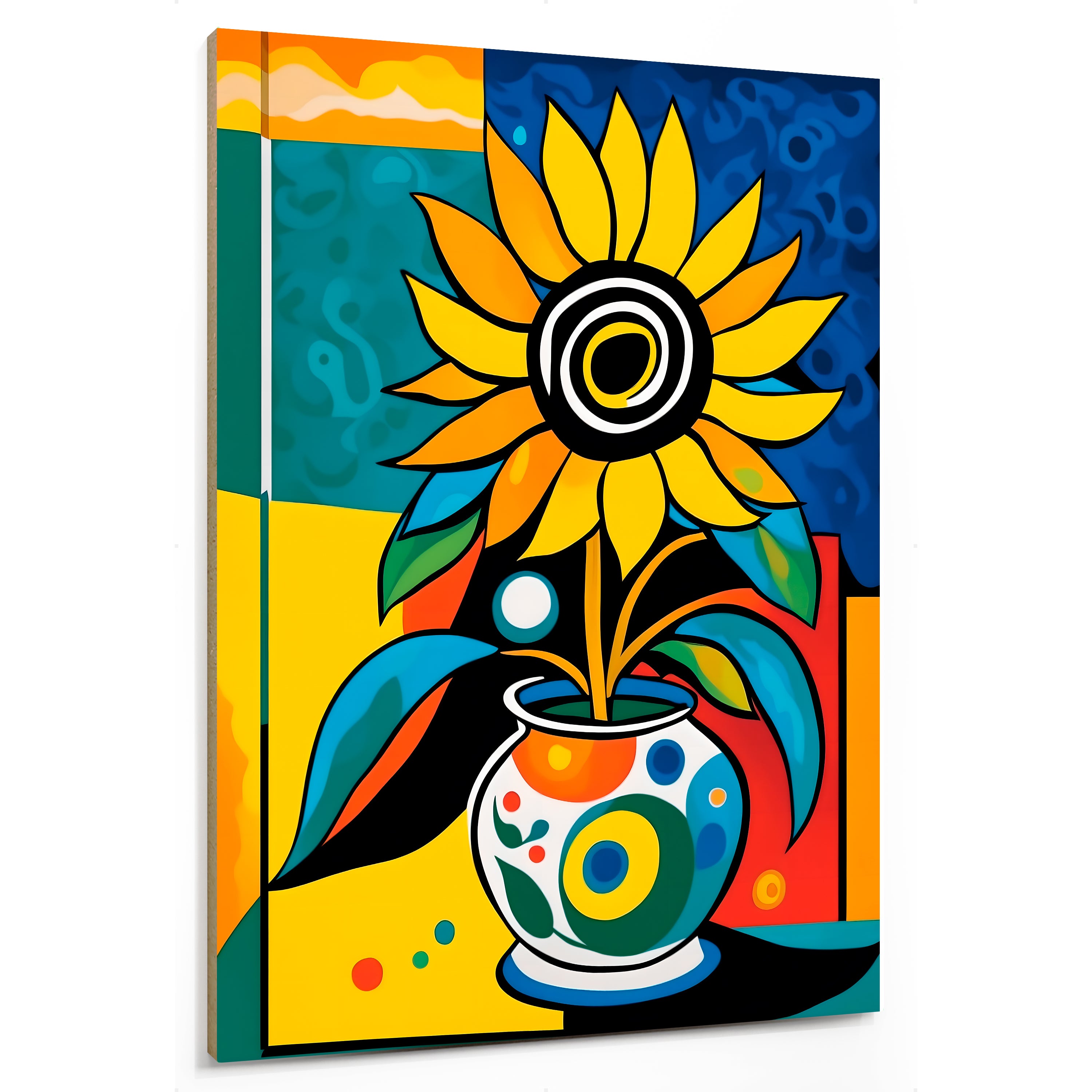 Tableau déco Vase avec Tournesol - 30x40 cm | Leroy Merlin