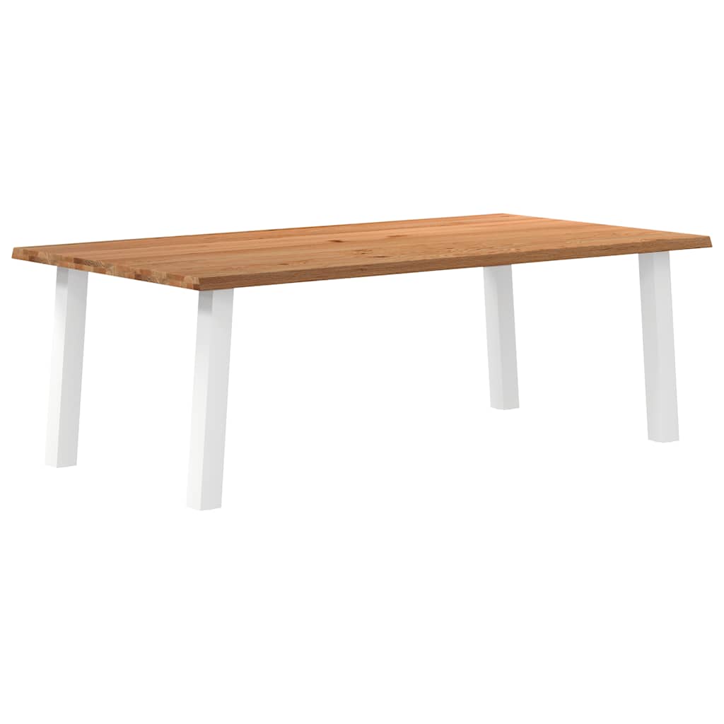 Mesa de comedor rectangular de madera maciza de roble marrón claro | Leroy Merlin