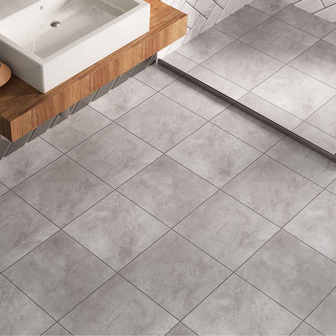 Suelo efecto cemento Mate CERTECA BUXIEL Gris 33,5x33,5 (caja con 13 unidades = 1,46 m2) | Leroy ...