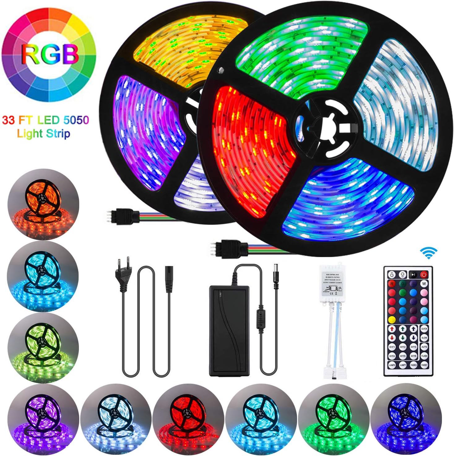 Ruban LED 10M,LED Ruban 300 LED 5050 RGB SMD Multicolore Bande LED ...
