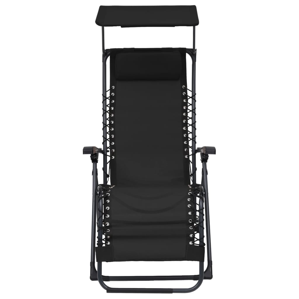Transat | Chaise pliable de terrasse Textilène Noir CFW152064 | Leroy ...