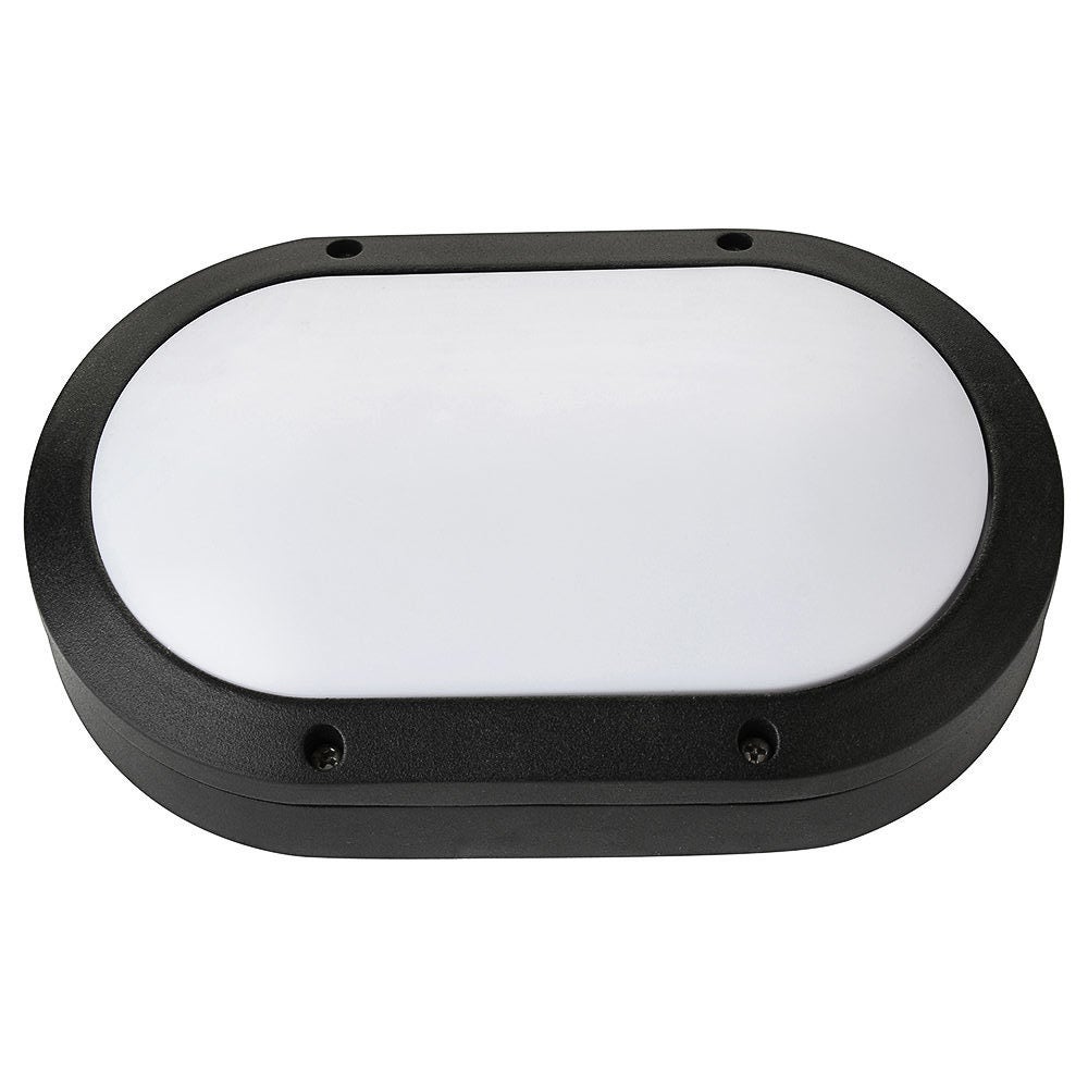 Hublot ovale noir à LED 8W (Eq. 64W) IP54 4000K Dim. 130x211x57mm ...