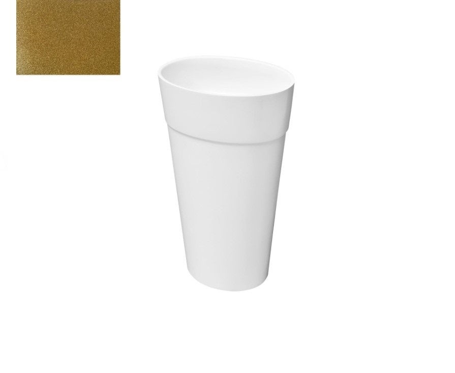 Vasque sur pieds doré GLAM avec bonde doré UNIQUA | Leroy Merlin