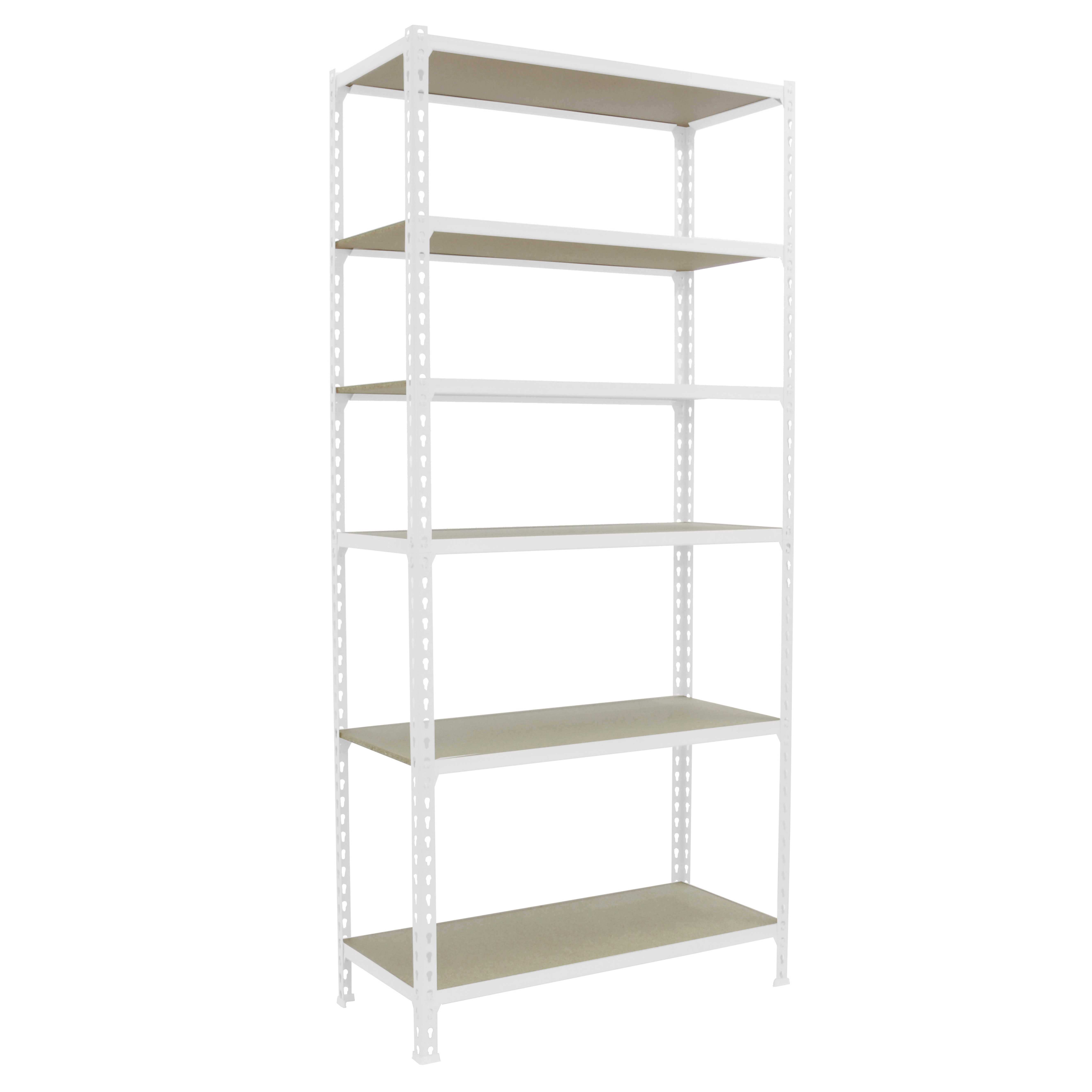 Etagère métallique sans vis et étagères en bois MADERCLICK 6/500 BLANC/BOIS | Leroy Merlin
