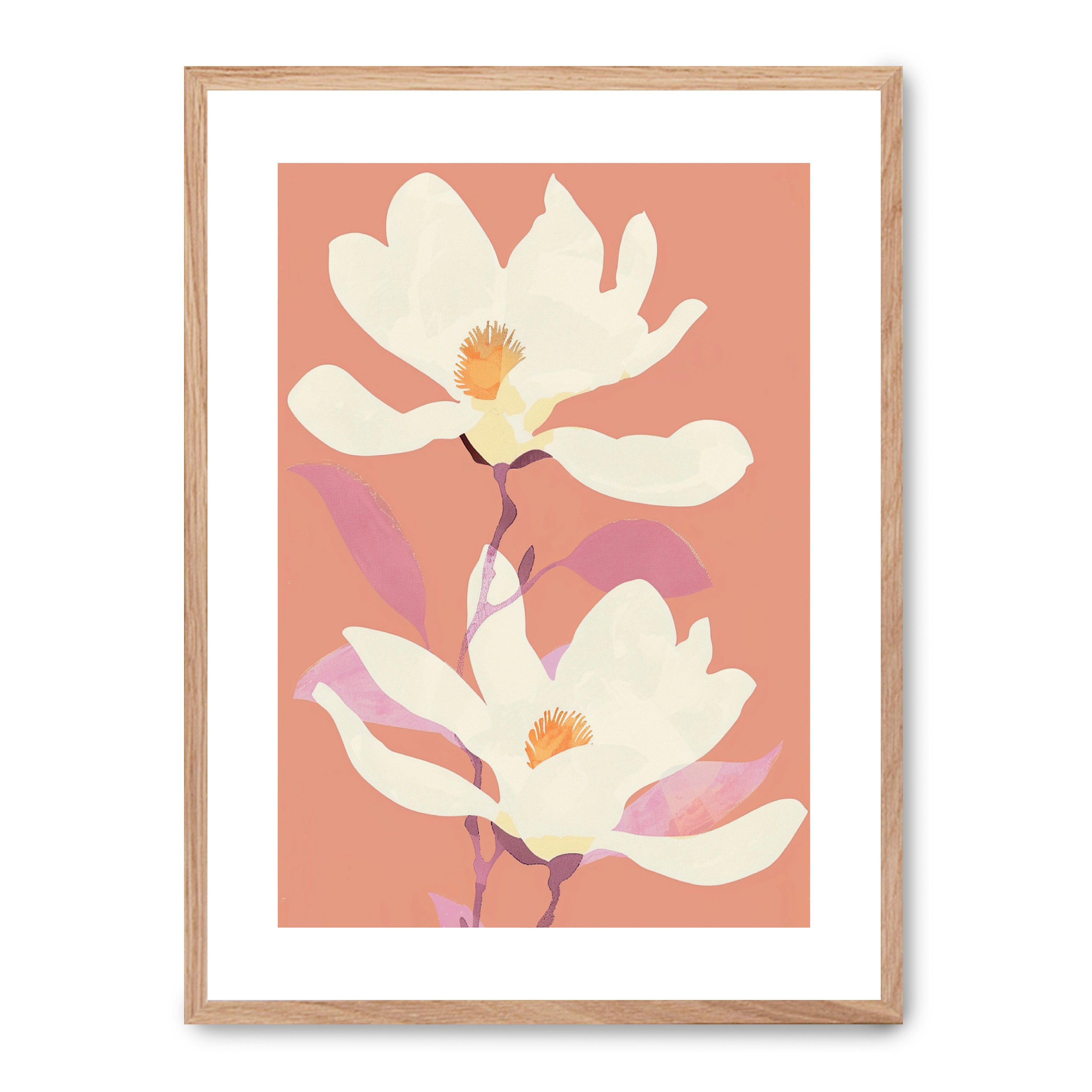 Cuadro Double bloom, marco premium chapado en roble, 50x70 cm | Leroy ...