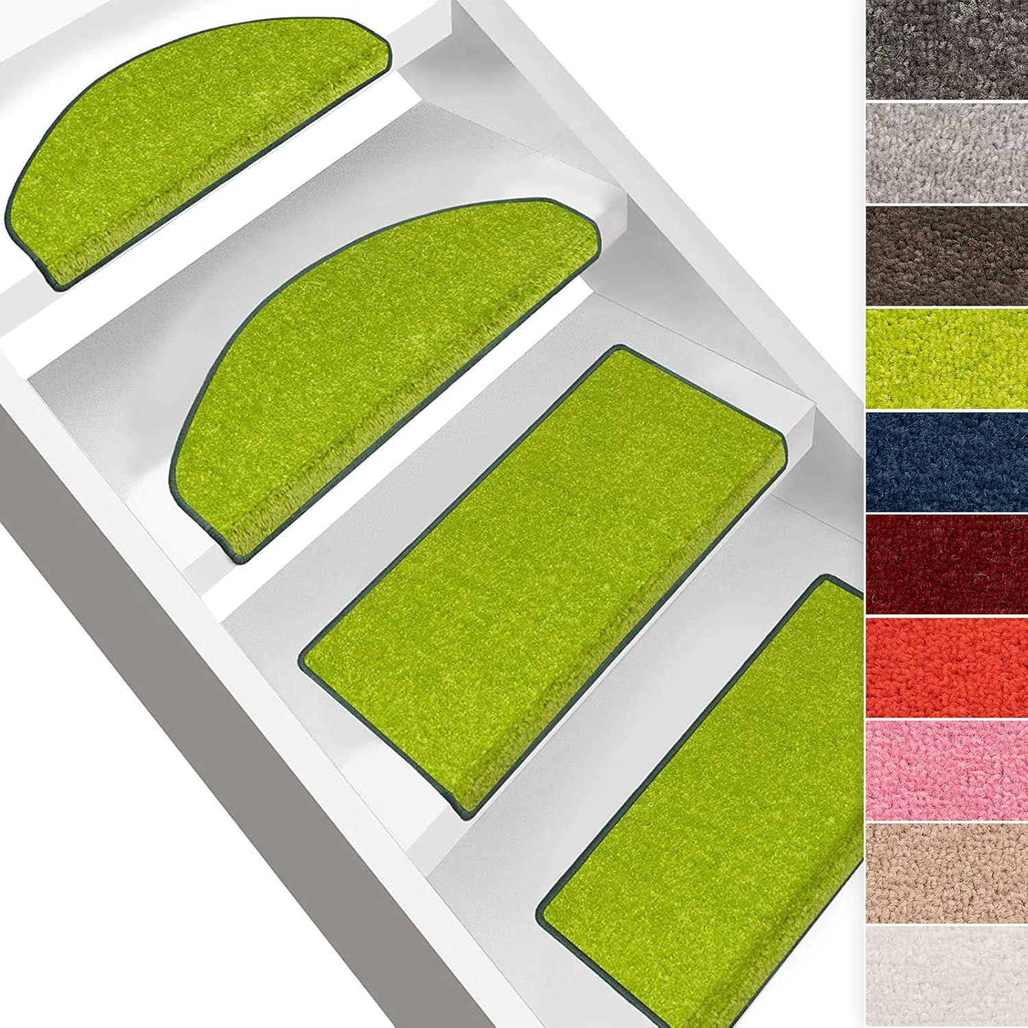 Marchette d'escalier Dynasty Velours, antidérapantes, Vert ...