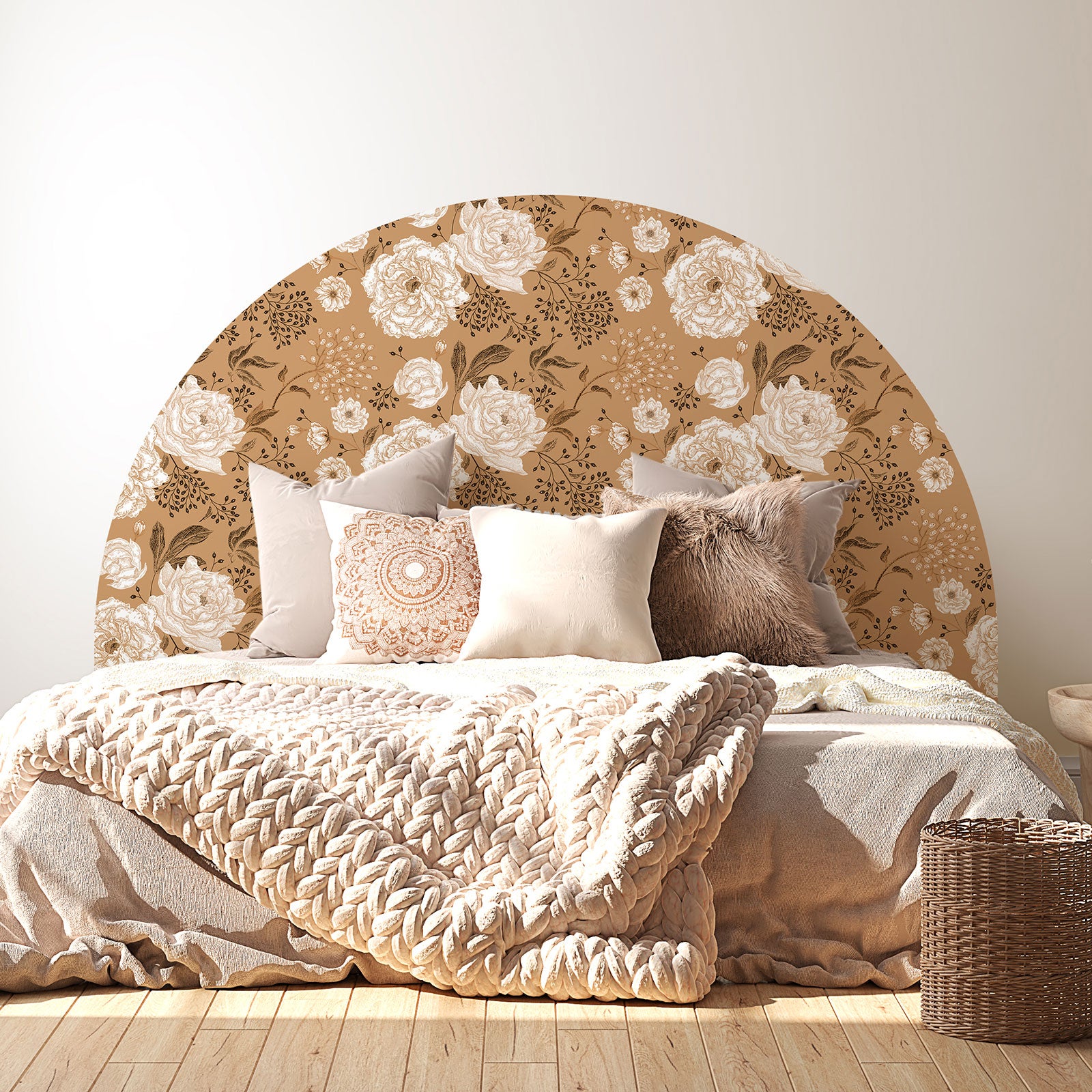 Stickers tête de lit - Fleurs - Adhésif + Protection BRILLANTE ...